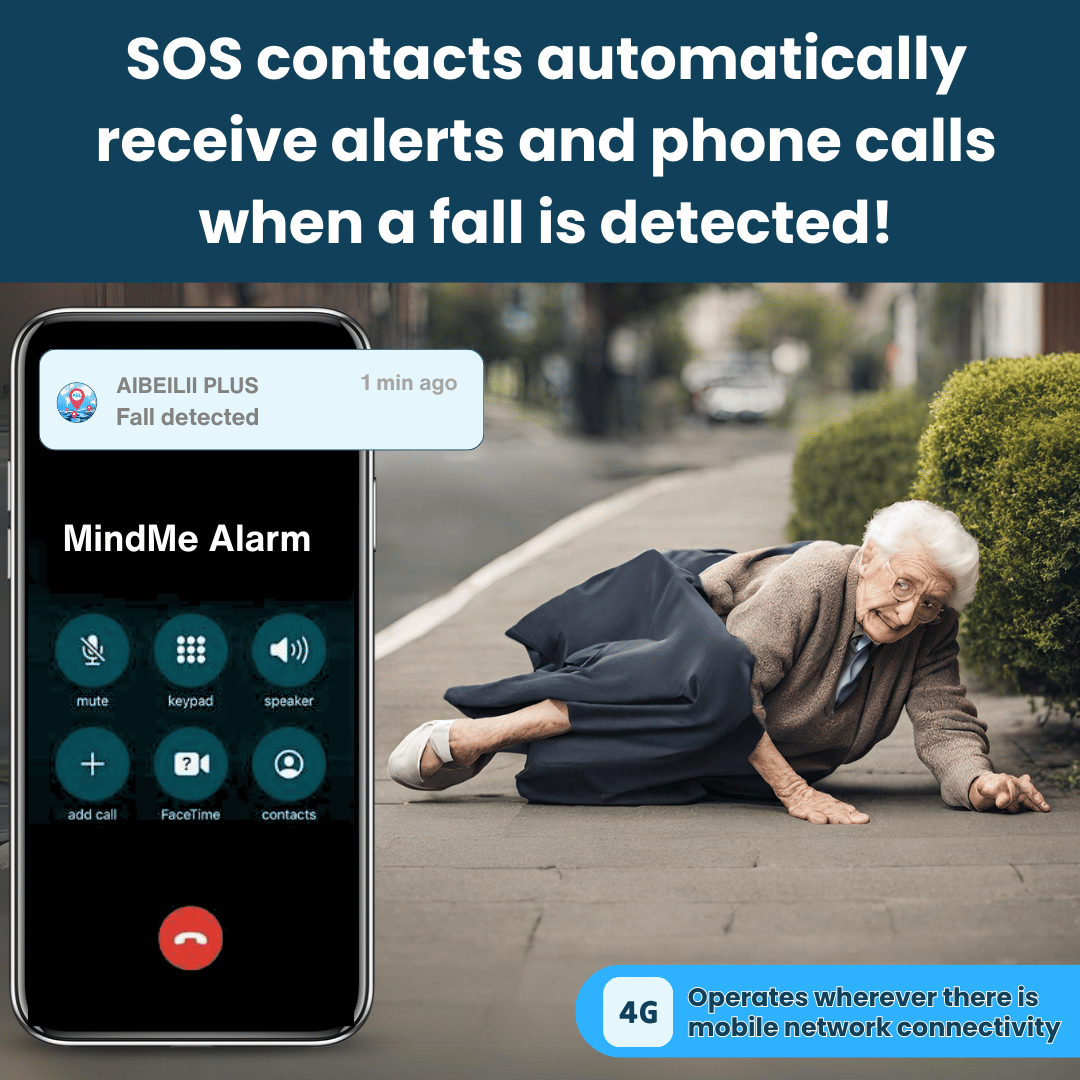 MindMe Watch | SOS Alarm & GPS Tracking | Fall Detection & Fall Alarm